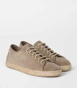 Brunello Cucinelli Reversed Calfskin Sneakers - Brown