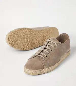 Brunello Cucinelli Reversed Calfskin Sneakers - Brown