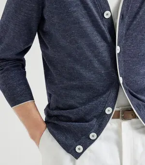 Brunello Cucinelli Cashmere-silk-linen V-neck Cardigan