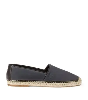 Brunello Cucinelli Grained Calfskin Espadrilles - Blue