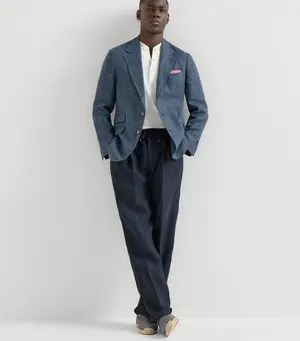 Brunello Cucinelli Grained Calfskin Espadrilles - Blue