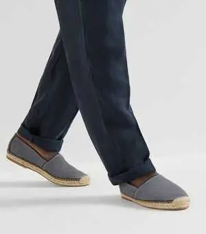 Brunello Cucinelli Grained Calfskin Espadrilles - Blue