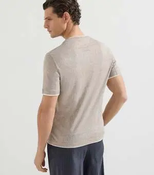 Brunello Cucinelli Linen-cotton Jersey Faux-layered T-shirt - Brown