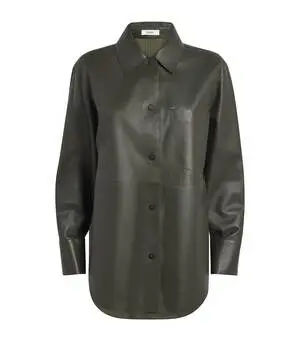JOSEPH Leather Overshirt - Green