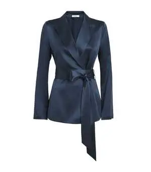 JOSEPH Silk Satin Archer Jacket