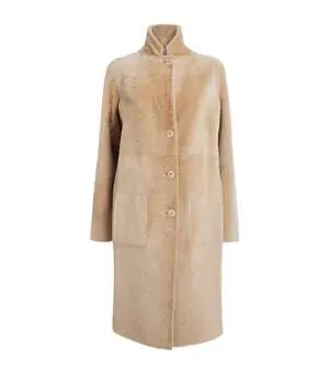 JOSEPH Shearling Reversible Brittany Coat - Pink
