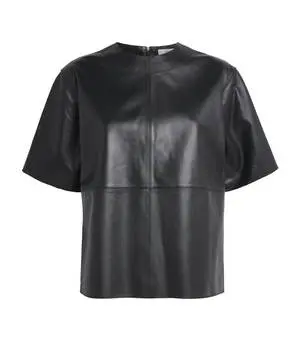 JOSEPH Nappa Leather Tanjic T-shirt - Black