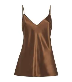 JOSEPH Silk Satin Clea Camisole - Brown