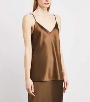 JOSEPH Silk Satin Clea Camisole - Brown