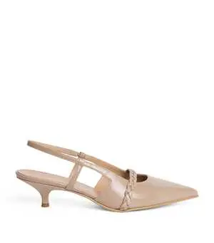 JOSEPH Patent Leather Anisa Slingback Pumps 30 - Beige