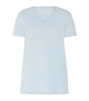Hanro Cotton-modal Short-sleeve T-shirt - Blue