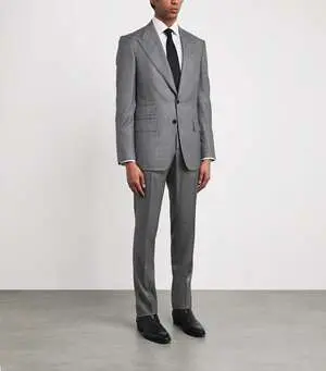 TOM FORD Wool Check Shelton 2-piece Suit - Black