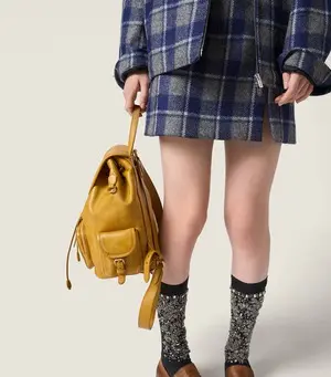 Miu Miu Wool Check Mini Skirt - Grey
