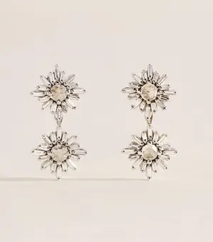 SUZANNE KALAN Gold And Diamond Doublet Earrings - White