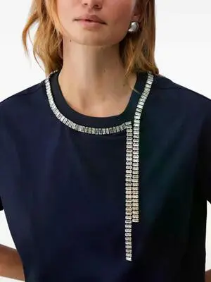 Liu Jo Oversized T-shirt With Bejewelled Embellishment - Blue