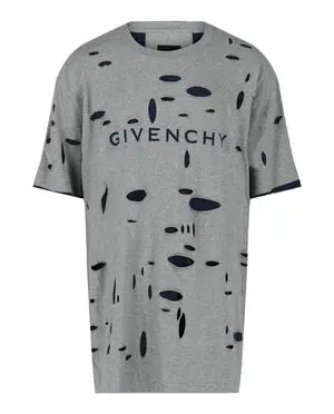 Givenchy Oversized Distressed T-shirt - Grey Blue