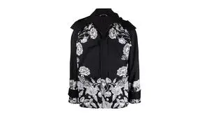 Valentino Garavani Garavani Dark Bloomingprint Hooded Jacket Black/dark Blooming 2
