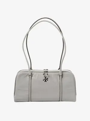 Tory Burch Crinkle Leather Small Marshmallow Satchel Bag - White