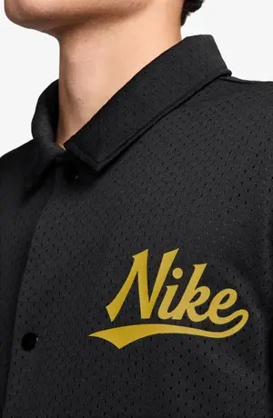Nike Logo Detail Mesh Coach Jacket