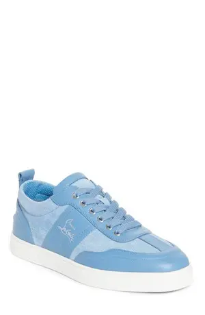 CHRISTIAN LOUBOUTIN Retero Mixed Media Sneaker - Ceruleo