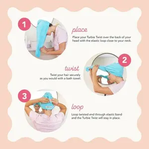 TURBIE TWIST Microfiber Hair Towel Wrap And Shower Cap Set
