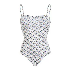 Vilebrequin Bustier One-piece Swimsuit Micro Ronde Des Tortues - White