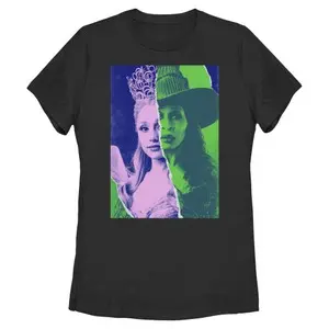 WICKED: FOR GOOD Wicked For Good Glinda And Elphaba Tonal Poster Graphic T-shirt - Black