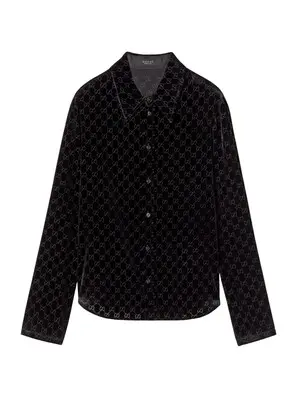 Gucci Gg Devoré Velvet Shirt - Black