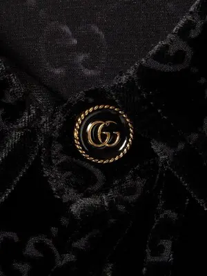Gucci Gg Devoré Velvet Shirt - Black