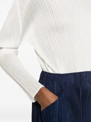 Issey Miyake Pleated Top - White