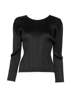 Issey Miyake Pleated Top - Black