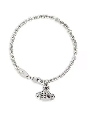 VIVIENNE WESTWOOD Rhinestone Orb Charm Bracelet - Silver