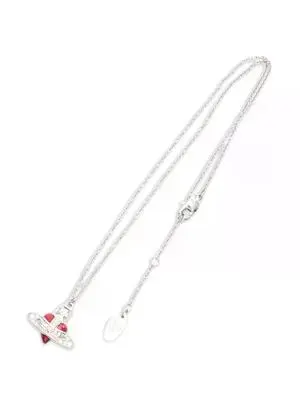 VIVIENNE WESTWOOD 2020s Diamante Heart Orb Necklace - Silver