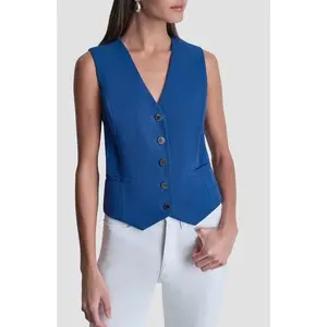 Dkny Arid Cotton Blend Pique Vest - Admiral