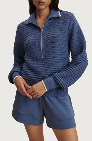 Varley Morwenna Half Zip Knit Sweatshirt