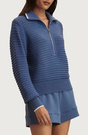 Varley Morwenna Half Zip Knit Sweatshirt