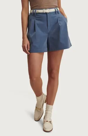 Varley Jorden Pleated Corduroy Shorts - Bijou Blue