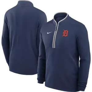 Nike Detroit Tigers Dri-fit Victory Half-zip Pullover - Navy