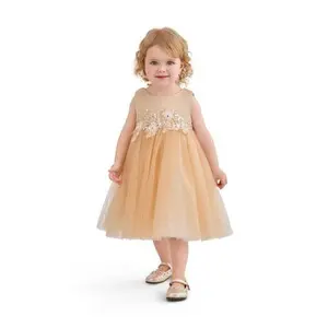 TULLEEN Ribbon Bloom Gown - Champagne