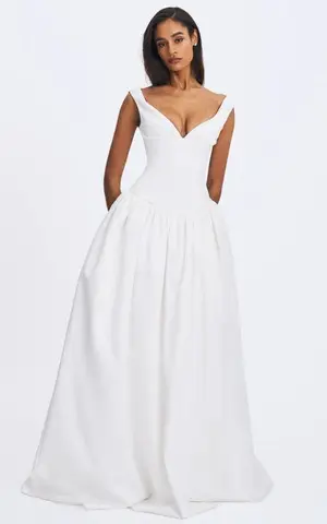 MISS CIRCLE Siena Satin Sweetheart Wedding Gown - White