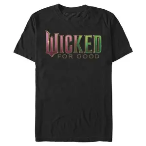 WICKED: FOR GOOD Wicked For Good Official Pink And Green Logo Graphic T-shirt - Black