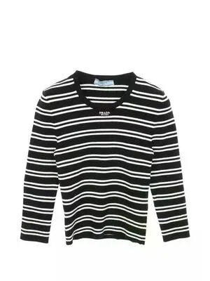 Prada 2010s Logo Embroidery Top