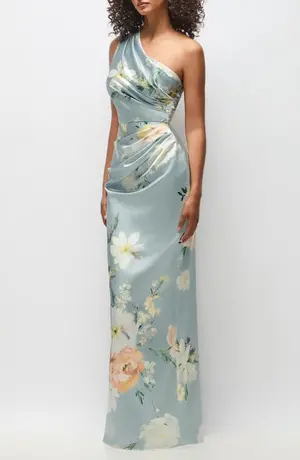After Six Malin Floral One-shoulder Gown