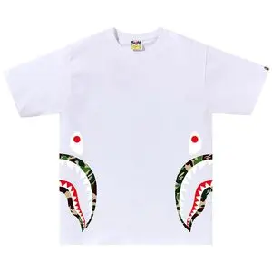 A BATHING APE Abc Camo Side Shark Tee /green - White