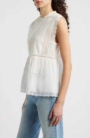 The Great. The Sonnet Lace Inset Top