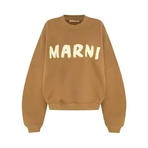 Marni Logo Sweatshirt 'olive - Tan