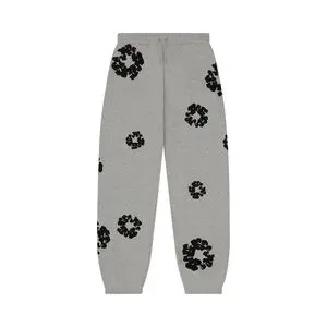 DENIM TEARS Black Cotton Wreath Sweatpants - Grey