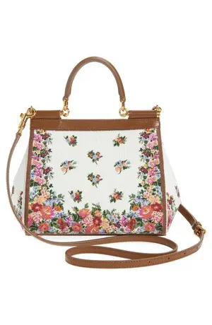 Dolce & Gabbana Medium Sicily Floral Embroidered Handbag - Multicolor/cammello