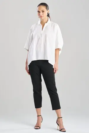 Natori Cotton Poplin Oversized Caftan Shirt