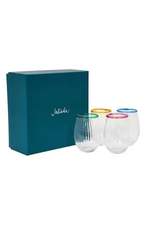 JULISKA Nell Set Of 4 Assorted Stemless Wine Glasses